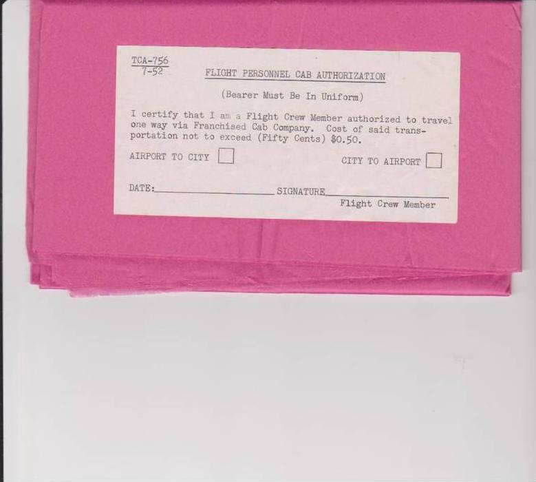 TCA-759 Flight Personnel Cab Authorization Form for Flight Crew Members ...