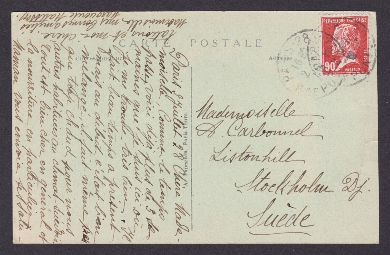 FRANCE, Postcard, Paris, Louvre Gardens, Rivoli Place and the Sacré ...