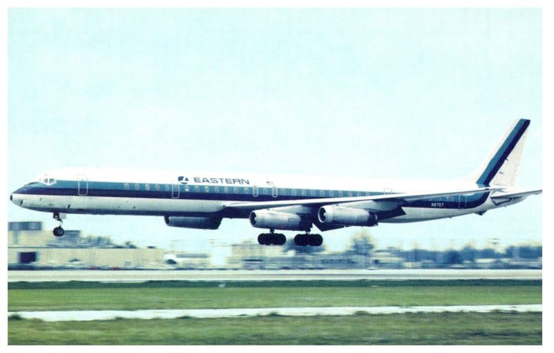Eastern Airlines Douglas DC 8 at Miami 1969 Airplane Postcard | United ...