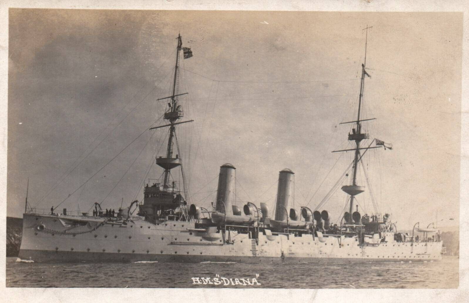 British Royal Navy HMS DIANA RPPC WWI Vintage Postcard c.1910 | Other ...