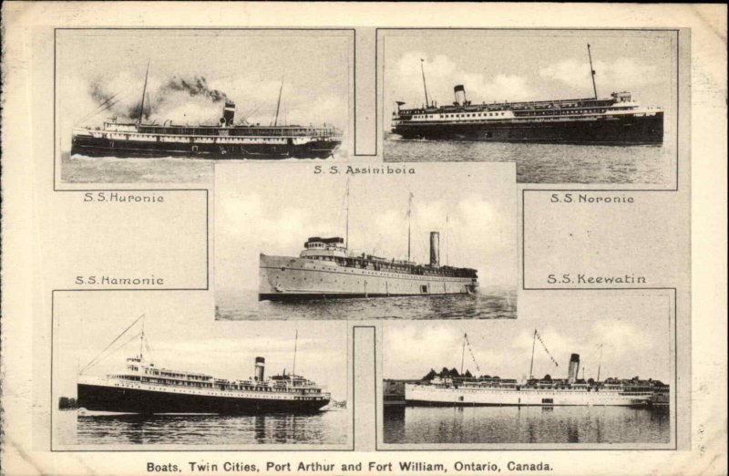 Port Arthur Fort William Ontario Steamer Ships Multi View c1930s ...
