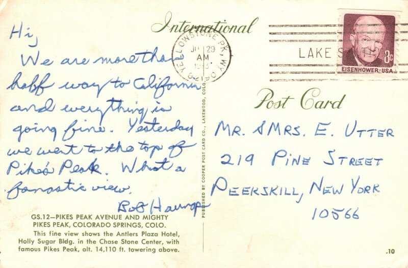 Vintage Postcard Pikes Peak Avenue & Mighty Pikes Peak Colorado Springs ... Vintage Postcard Pikes Peak Avenue & Mighty Pikes Peak Colorado Springs ...