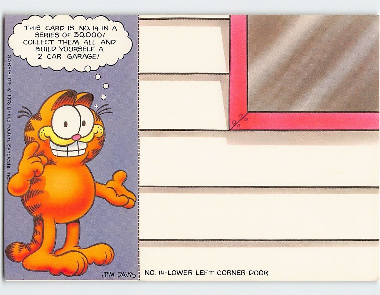 Postcard Card No. 14 in a Series of 30,000 Garfield Comic by Jim Davis ...