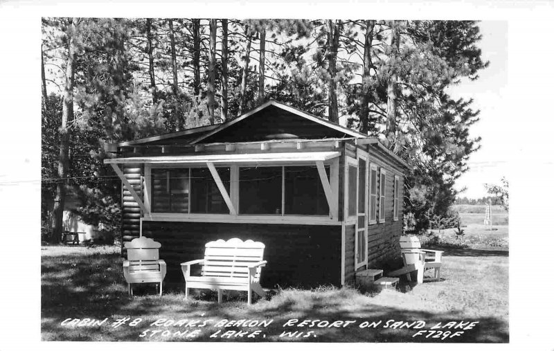 Roar's Beacon Resort Cabin #8 Sand Lake Stone Lake Wisconsin RPPC ...