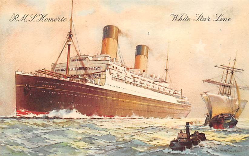 SS Homeric White Star Line Writing on back, missing stamp | Topics ...