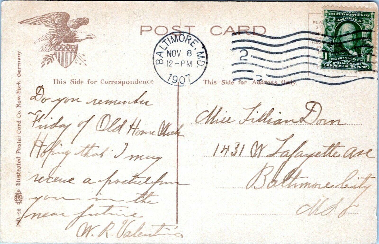 Baltimore Maryland Postcard 1907 Druid Hill Park at Night Moonlight ...