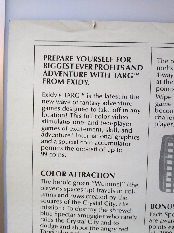 Targ Arcade Flyer Original Video Game Retro Artwork 1980 Promo 8.5" x ...