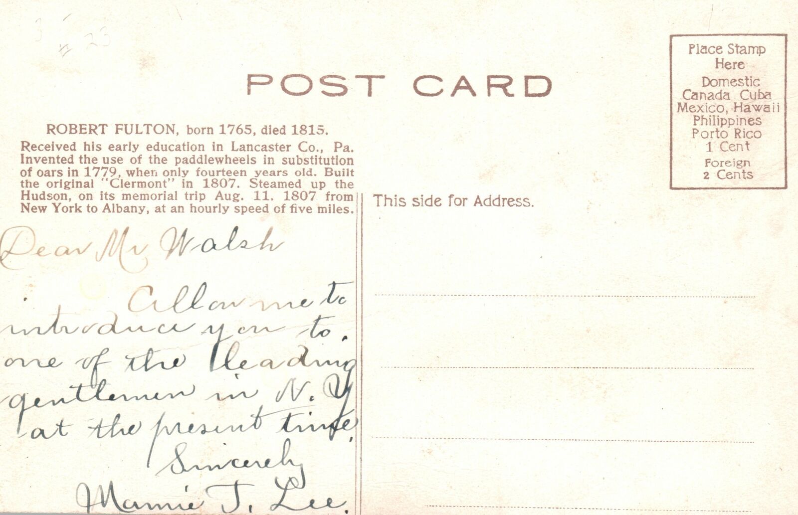 Vintage Postcard 1910's Sketch Of A Gentleman Of The Old Colonial Days ...