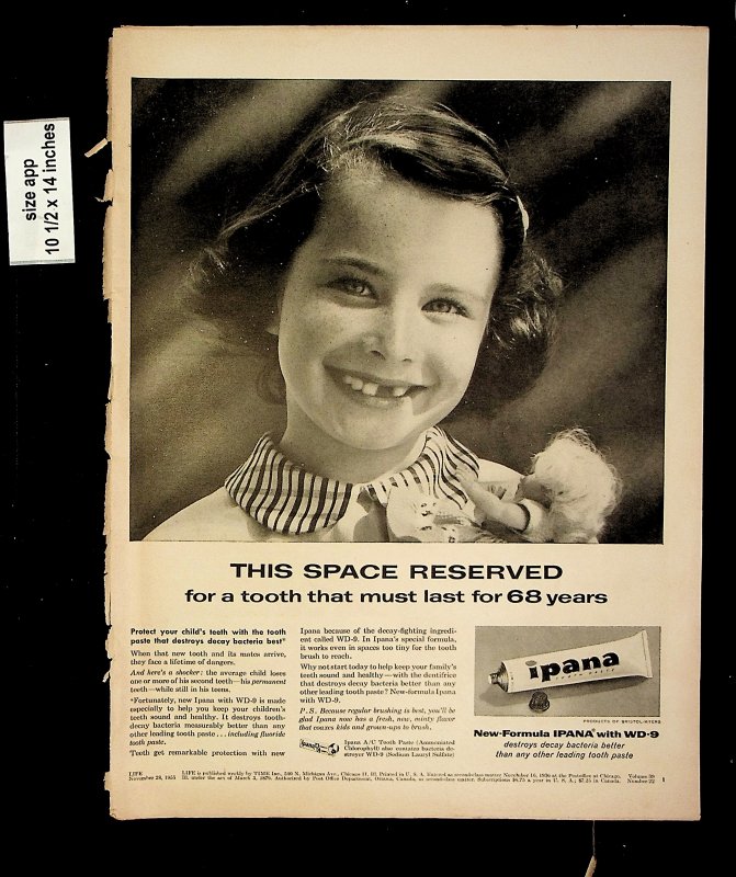 1955 Ipana Tooth Paste New Formula Vintage Print Ads 9493 | Ephemera ...