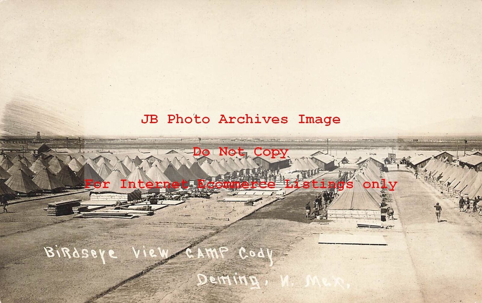 Mexico Border War, RPPC, Bird's Eye View of Camp Cody Deming New Mexico ...