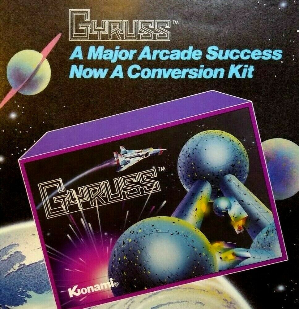 Gyruss Arcade FLYER 1983 Original Game Kit Promo Vintage Promo Art Sci ...