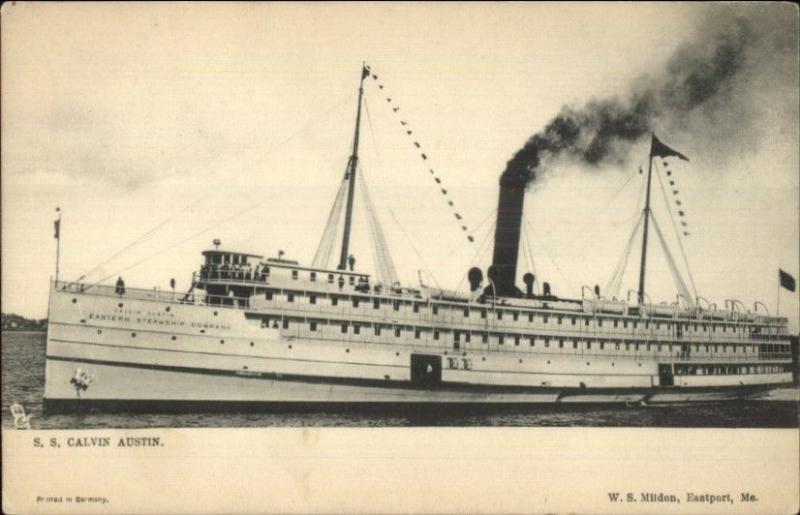 Maine Steamer Steamship SS Calvin Austin TUCK Eastport ME Series #2088 ...