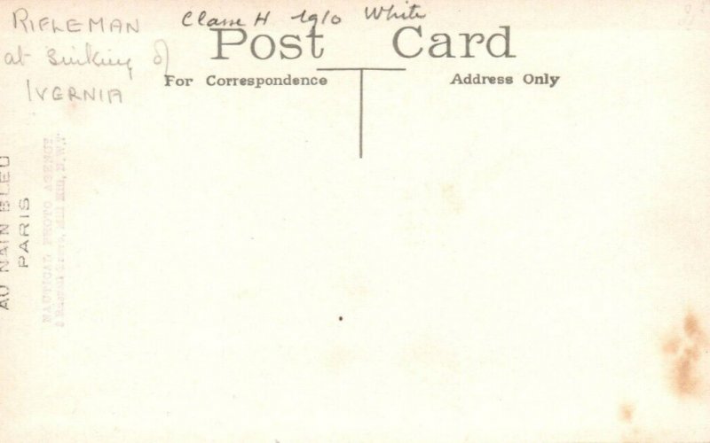 RPPC Photo British Royal Navy WWI HMS Rifleman Rescues Troops @ sinking ...