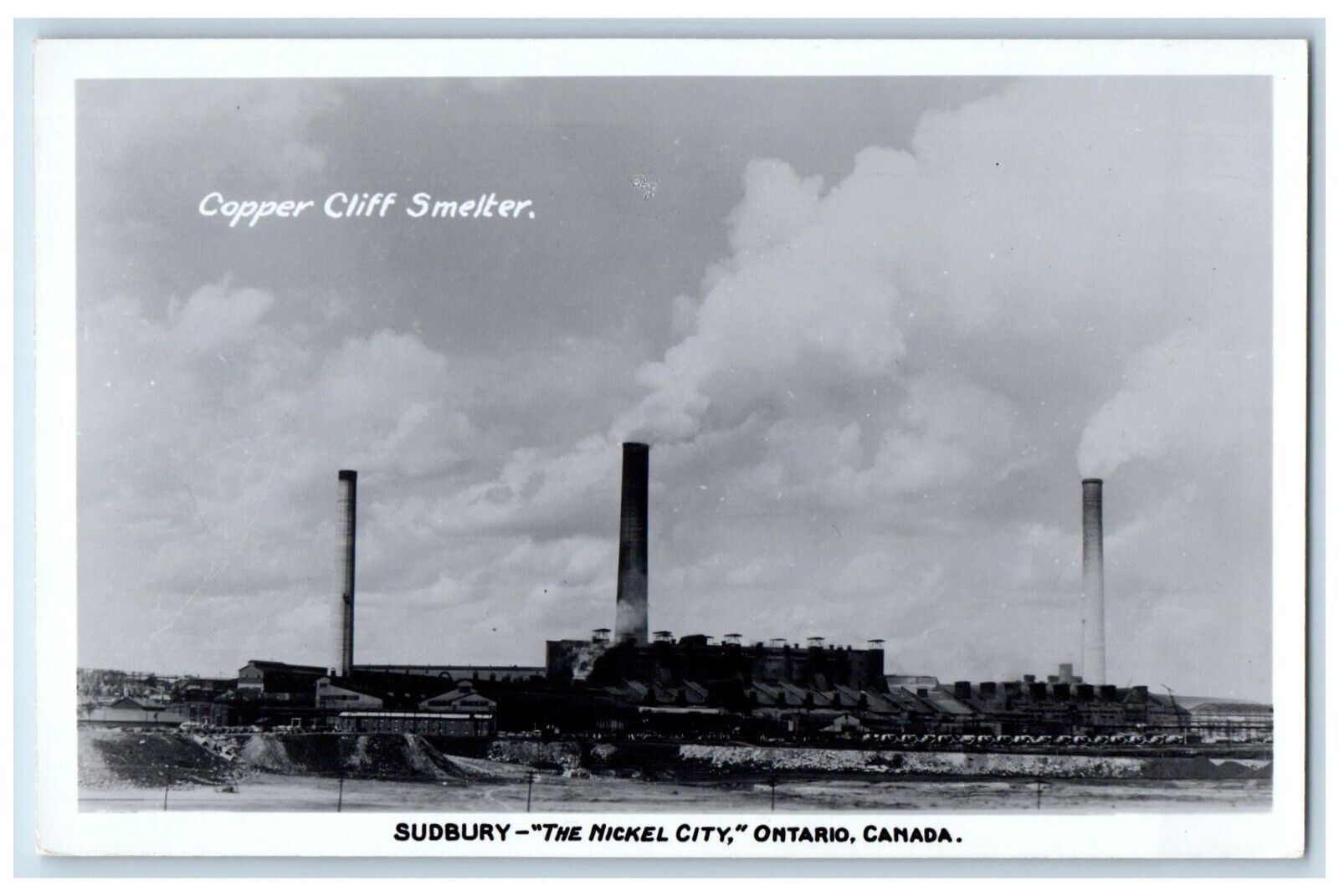 Copper Cliff Smelter Sudbury The Nickle City Ontario Canada RPPC Photo ...