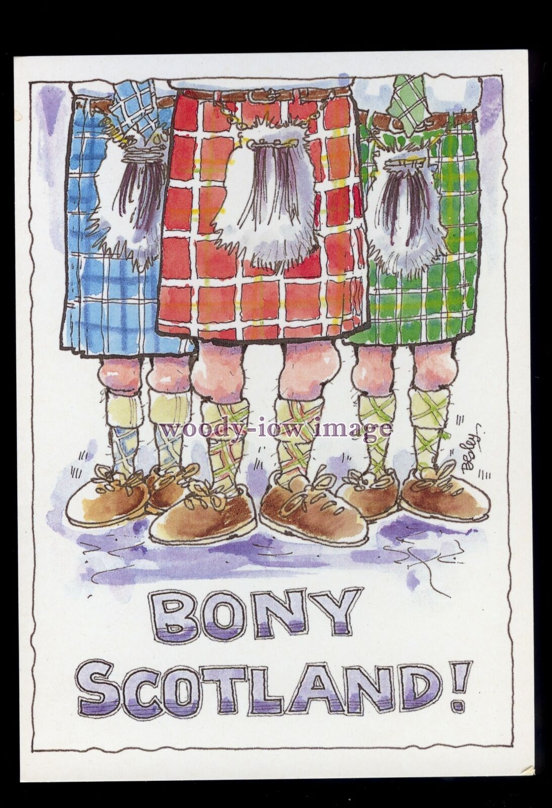 BES0026 - Bony Scotland - Knobbly Knees under Kilts - comic postcard by ...