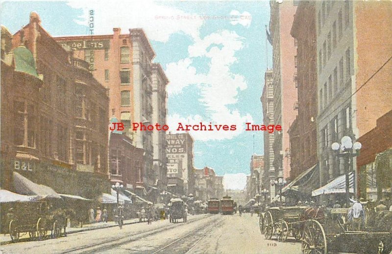 CA, Los Angeles, California, Spring Street, Business Section, Benham ...