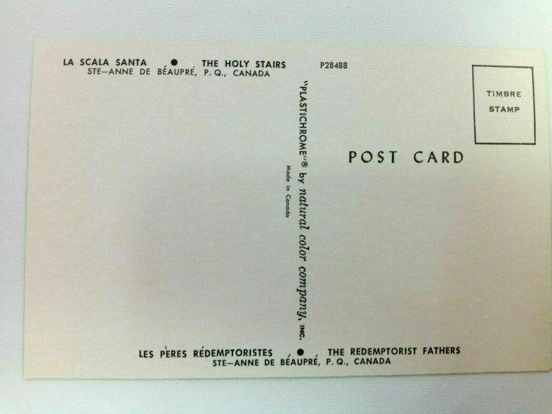 Vintage Postcard La Scala Santa The Holy Stairs Ste Anne De Beaupre PQ ...