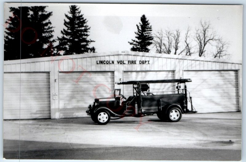 1983 Lincoln, IA Centennial RPPC Fire Dept. 1900s Fire Truck Repro PC ...