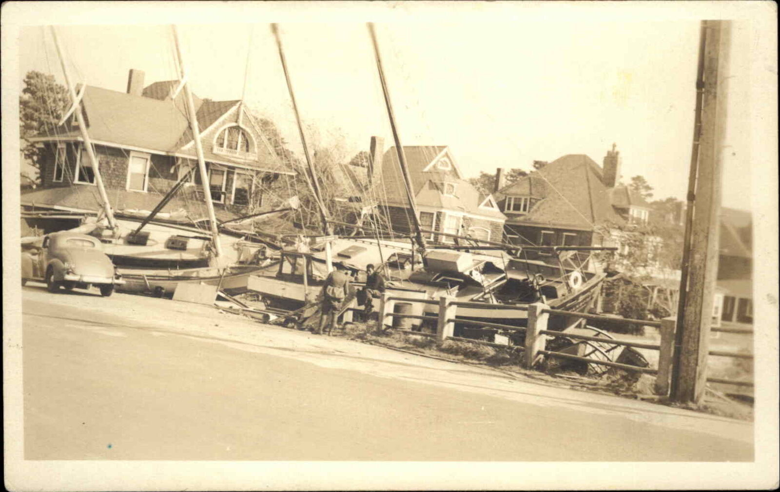 Pinehurst Beach Wareham Cape Cod MA Hurricane Damage Real Photo ...