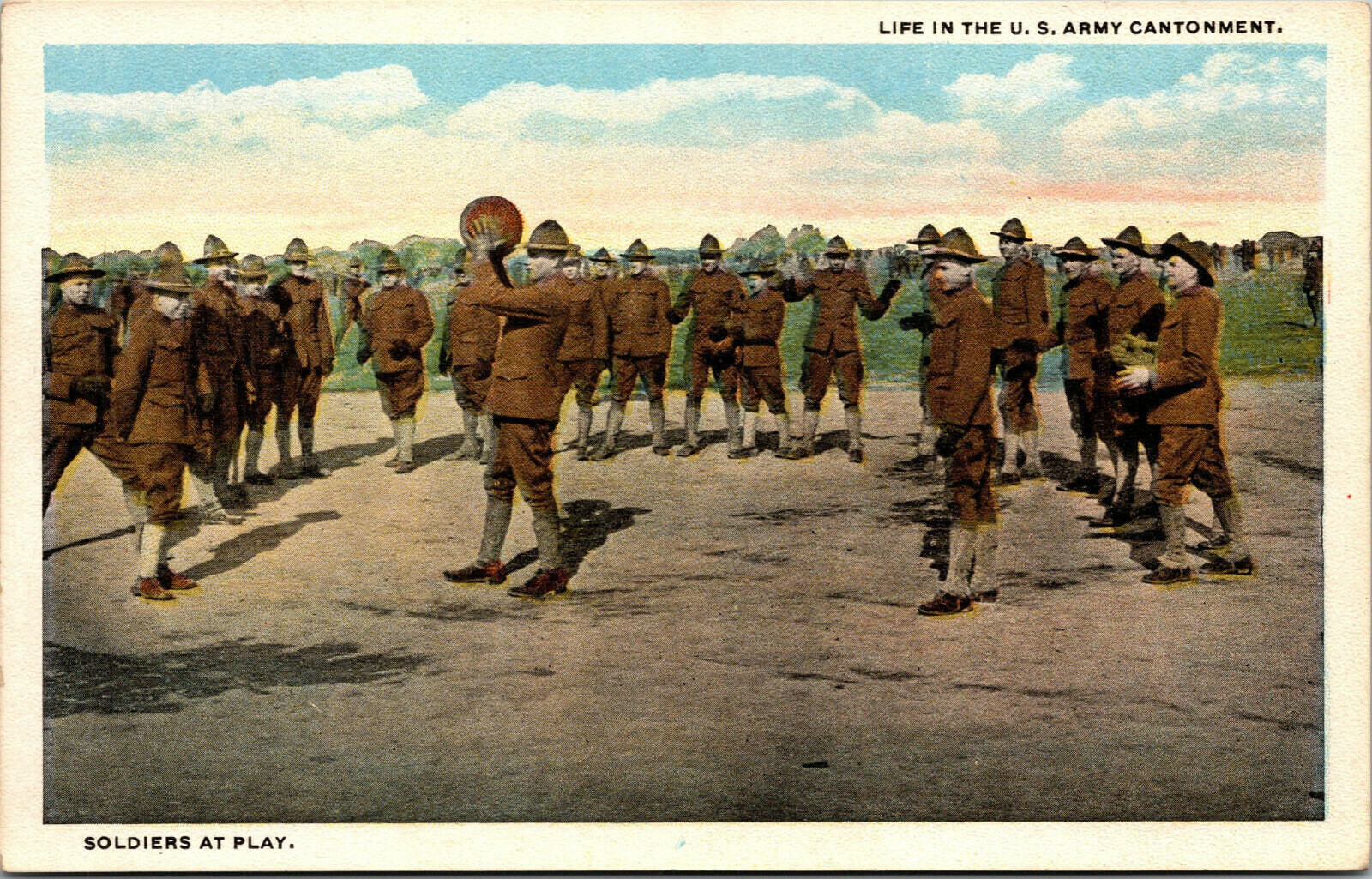 Vtg Life in US Army Cantonment Soldiers at Play WWI Era Military ...