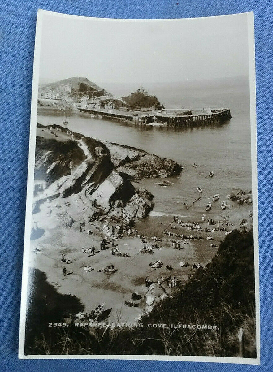 Vintage Real Photo Postcard Rapparee Bathing Cove Ilfracombe Devon C1 ...