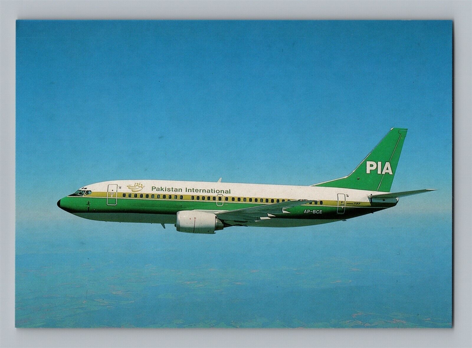 Aviation Airplane Postcard PIA Pakistan International Airlines Boeing ...