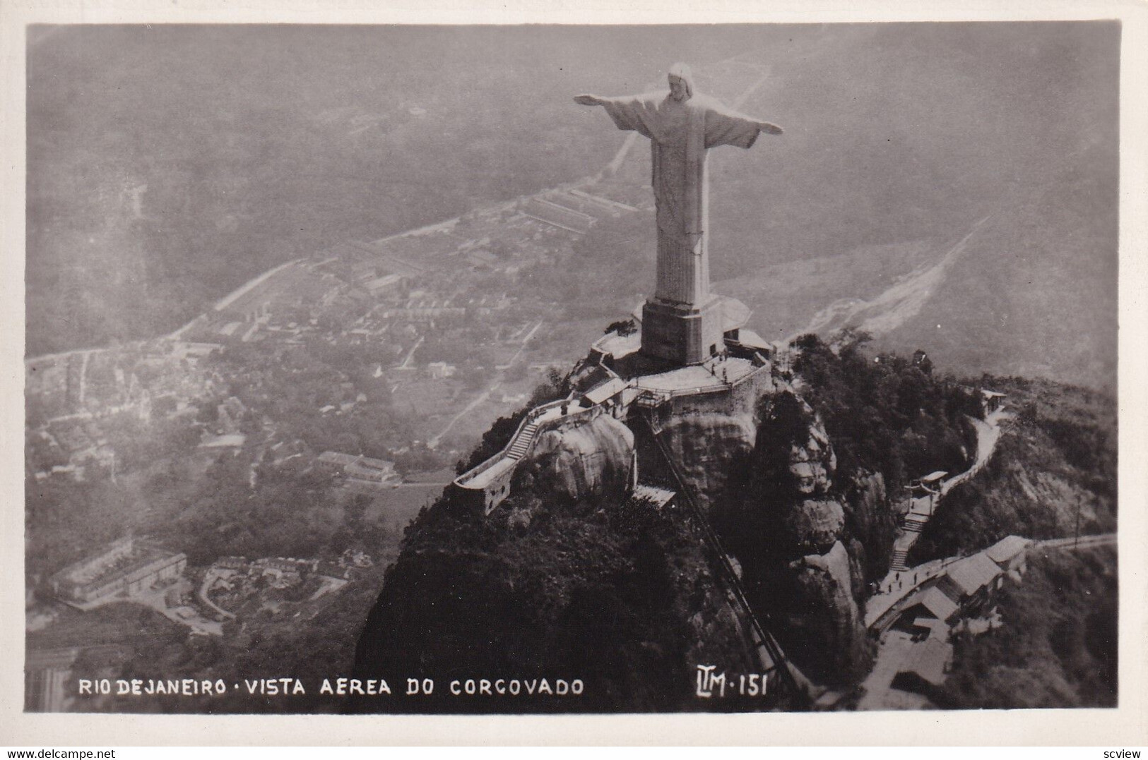 RP; RIO DE JANEIRO, Brazil, 1920-1940s; Vista Aerea Do Corcovado ...