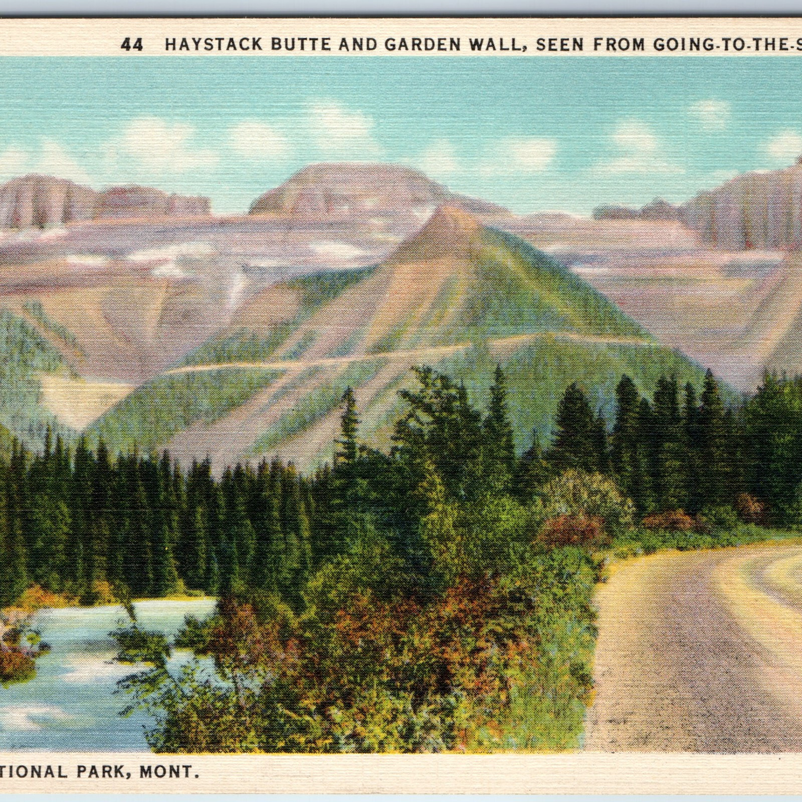 1934 Glacier National Park Mont Haystack Butte Garden Wall Going to Sun ...