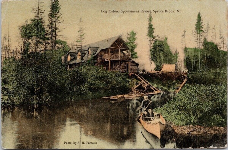Spruce Brook Newfoundland Sportsmans Resort Log Cabin Canoe NFLD NL ...