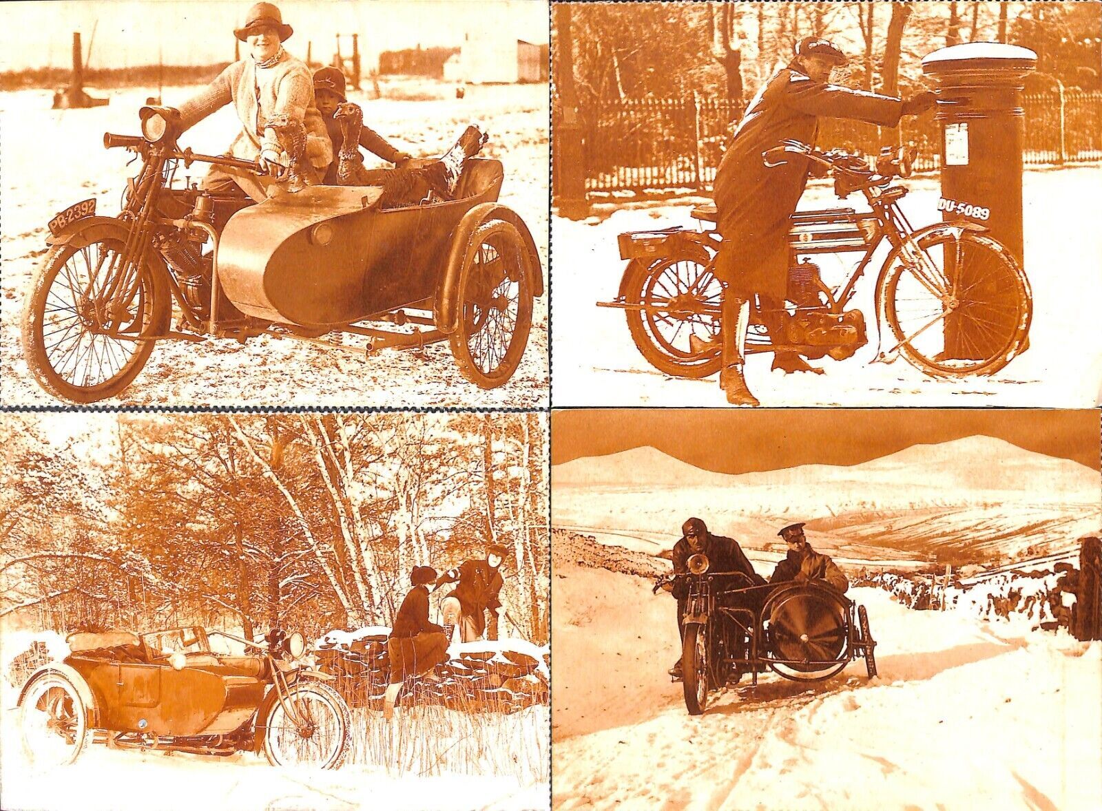 The Classic Motorcycle set of 4 continental size modern postcards ...