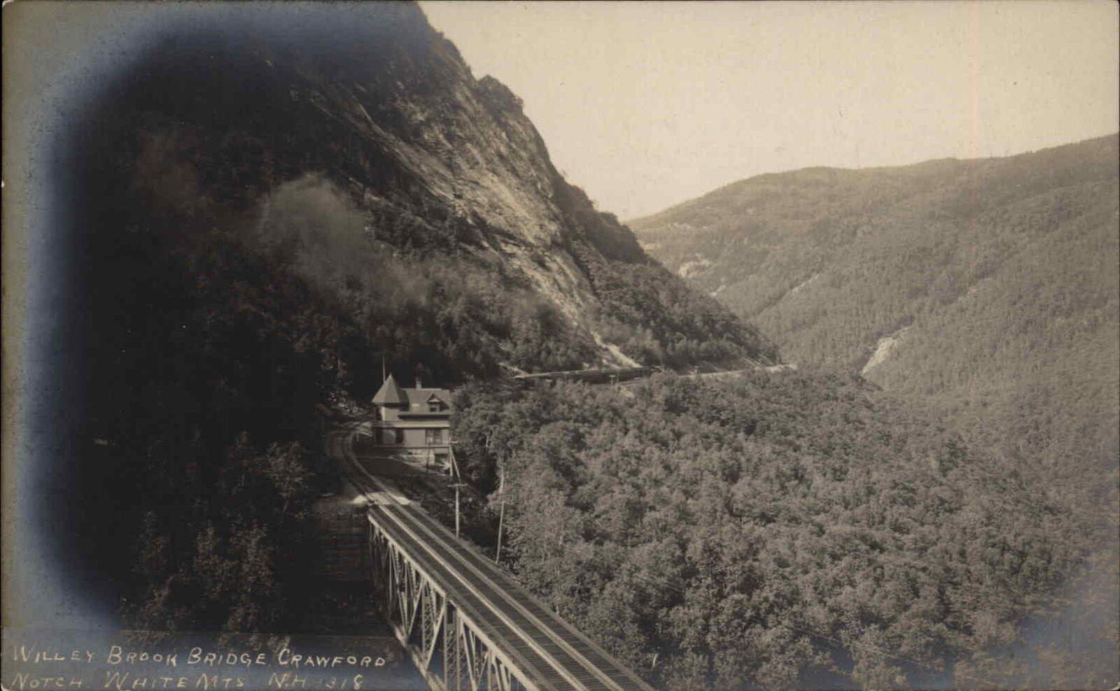 Crawford Notch White Mts New Hampshire Bridge Real Photo Vintage ...