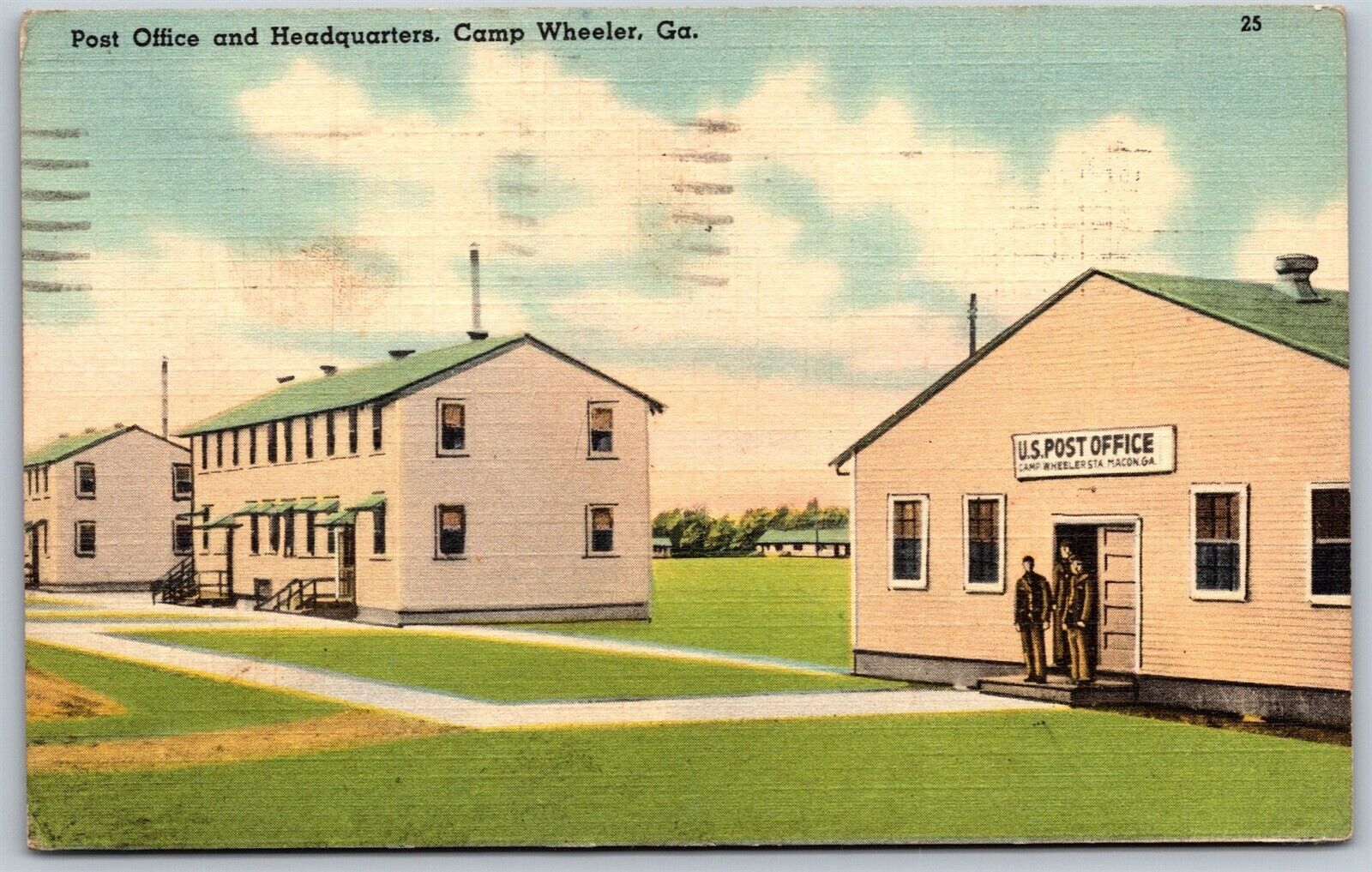 Vtg Macon Georgia GA Camp Wheeler Post Office & Headquarters 1940s ...