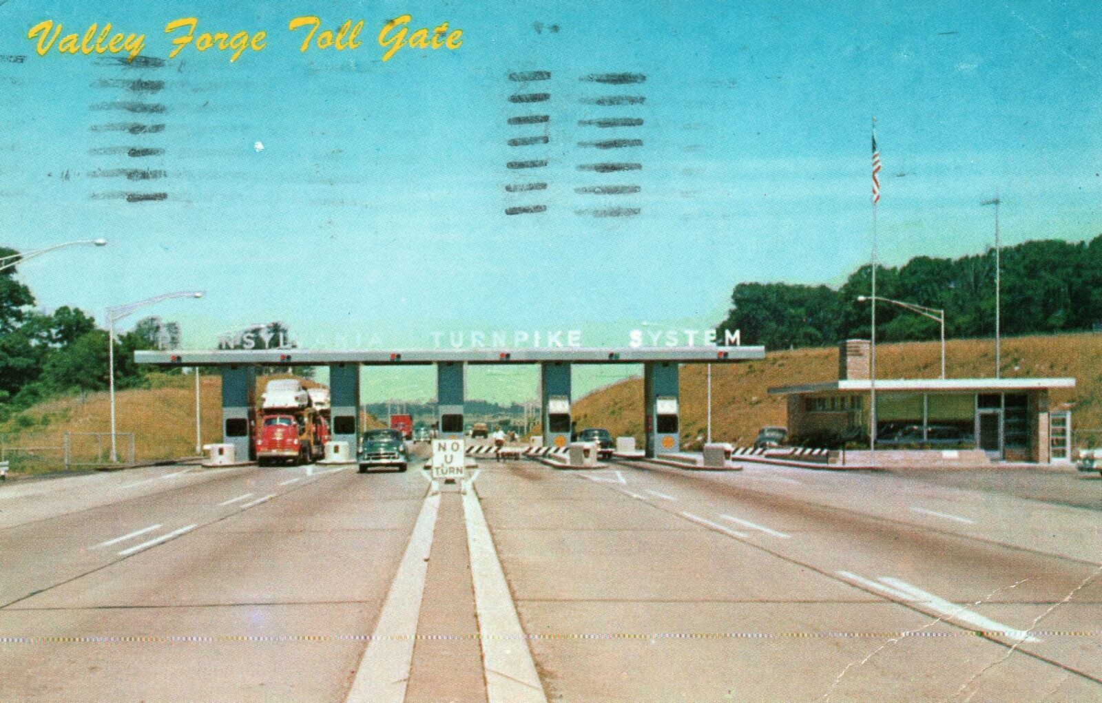 Vintage Postcard Valley Forge Toll Gate Turnpike System Mailed in 1962 ...