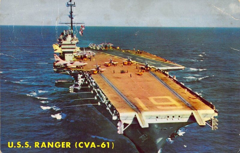1958, USS Ranger, CVA-61 Aircraft Carrier, Great Family Message, Old ...