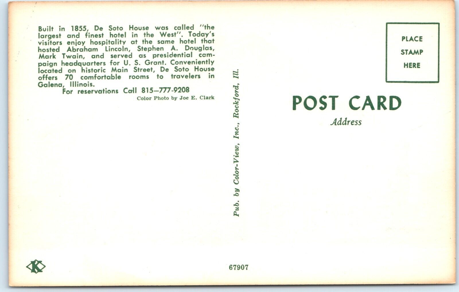 c1960s Galena, IL De Soto House Hotel General Ulysses S. Grant HQ ...