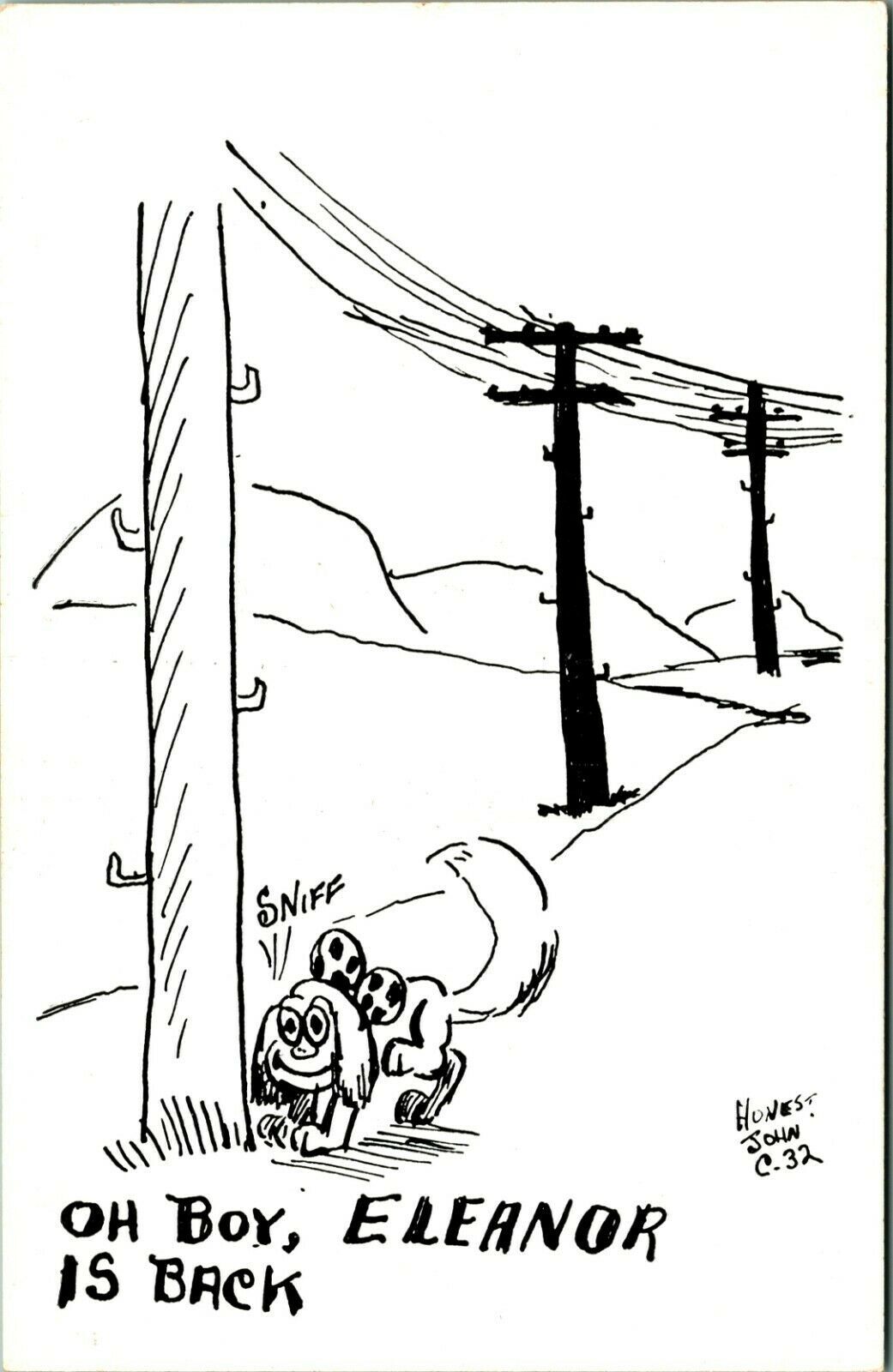 Honest John Comic Dog Smelling Pole Eleanor Is Back! UNP Chrome ...