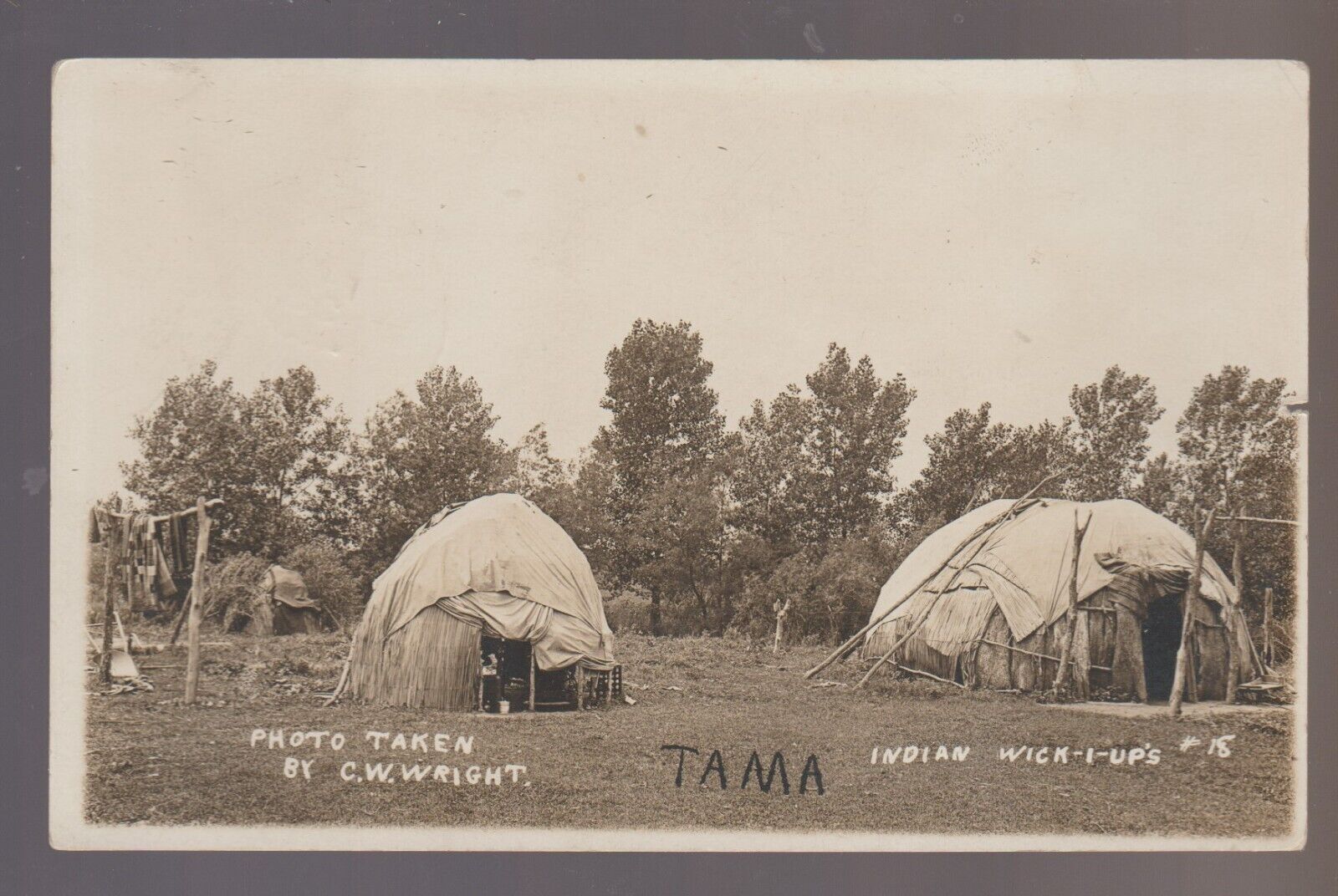 Tama IOWA RPPC 1913 INDIAN VILLAGE Meskwaki WICKIUPS Mesquakie Sac ...