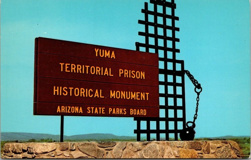 Yuma Territorial Prison Sign Arizona State Park Board Postcard | United ...