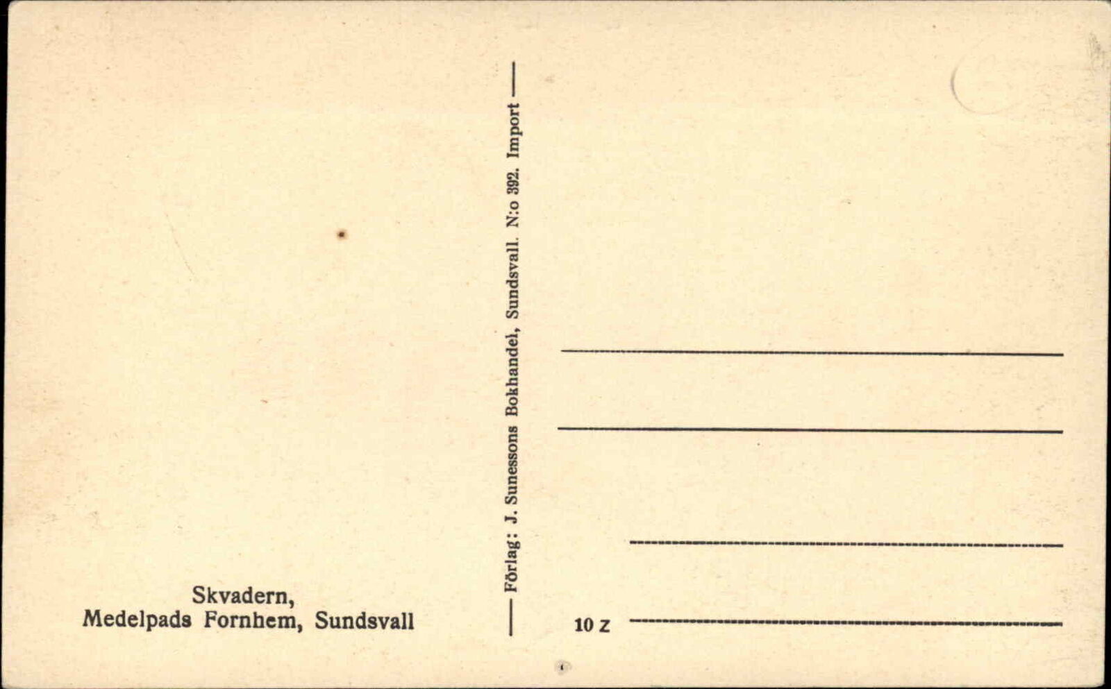 Vintage PC SUNDSVALL SWEDEN Skvadern Skvader HARE GROUSE TAXIDERMY ...