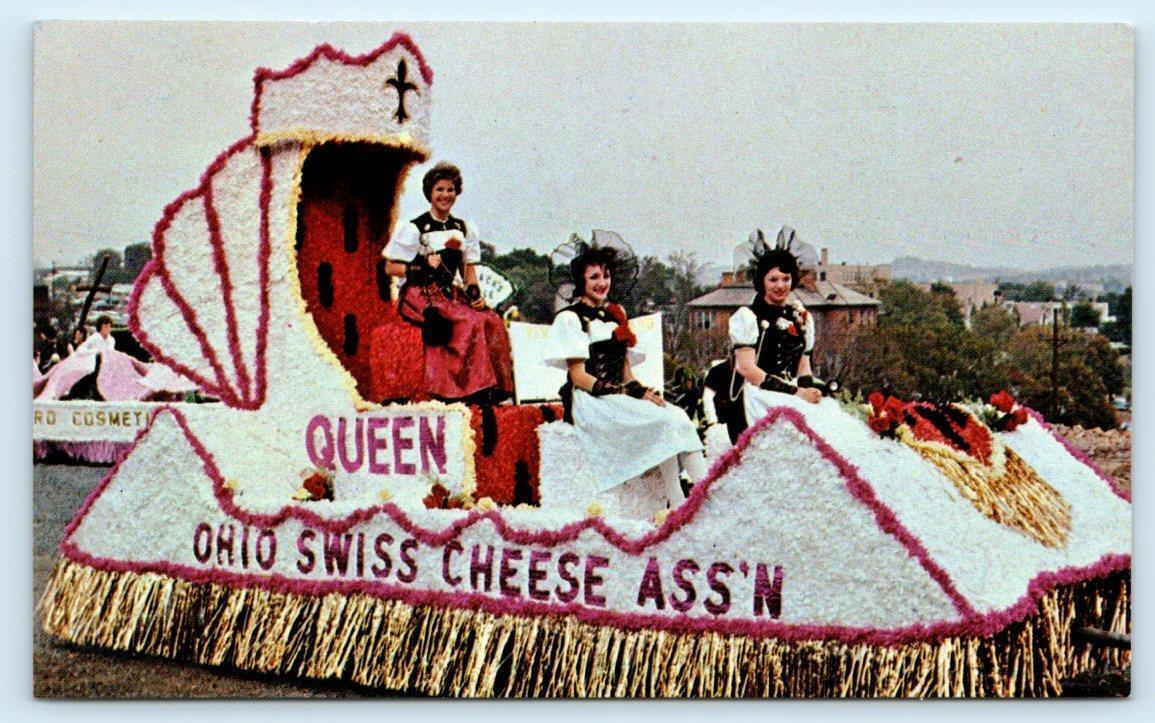 2 Postcards SUGARCREEK, Ohio OH ~ Swiss Cheese Festival QUEEN'S FLOAT ...