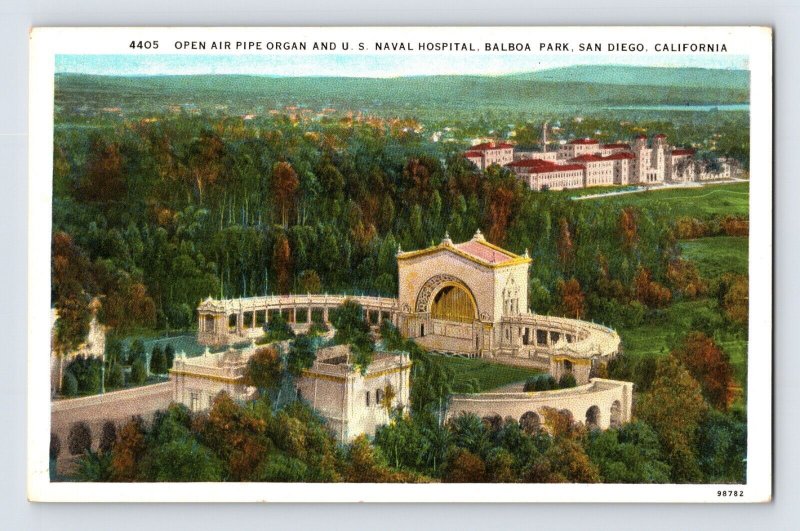 Postcard California San Diego U.S. Naval Hospital Balboa Park Pipe ...