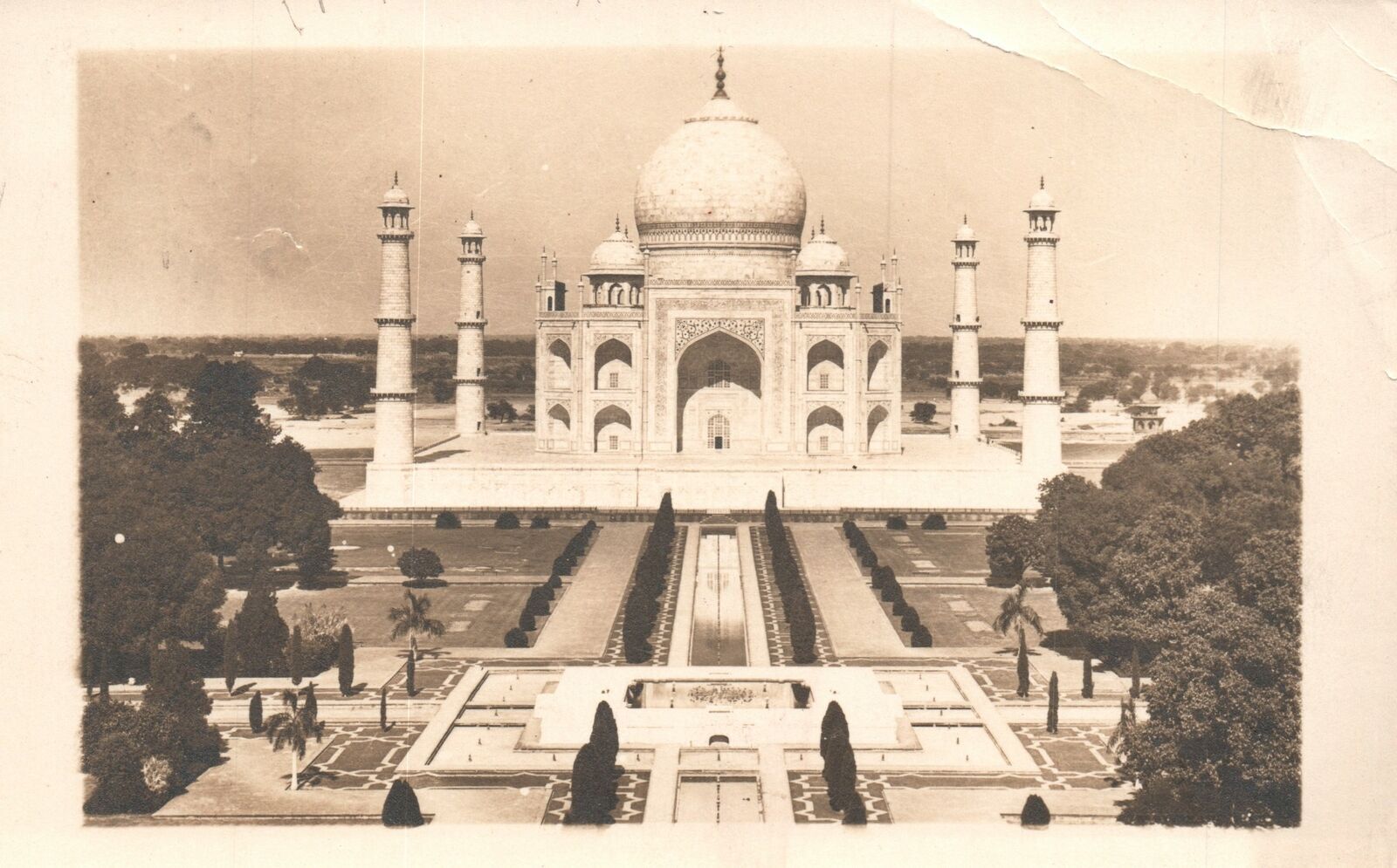 Vintage Postcard 1931 Mehtab Bagh Charbagh Complex in Agra North India ...
