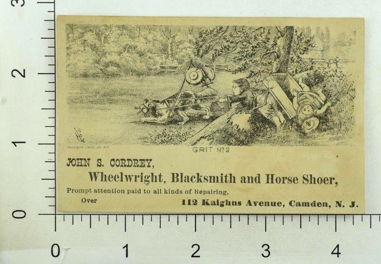 1879 John S. Cordrey Wheelwright Blacksmith & Horse Shoer Children Dog ...