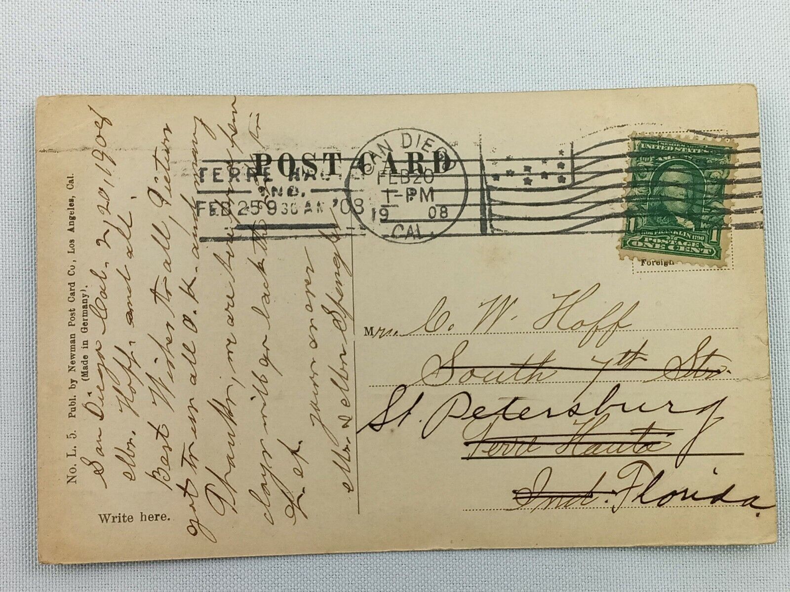 Vintage Postcard 1908 The Plaza San Diego CA California Pub. Newman 1 ...