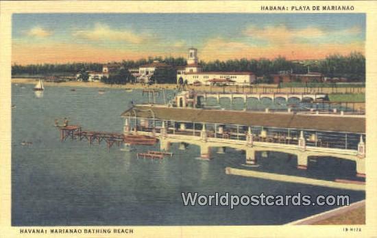 Playa de Marianao, Marianao Bathing Beach Habana Cuba, Republica De ...