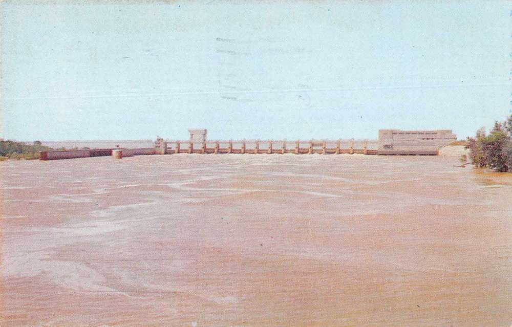 Chattahoochee Florida birds eye view Jim Woodruff Dam vintage pc Z40343 ...