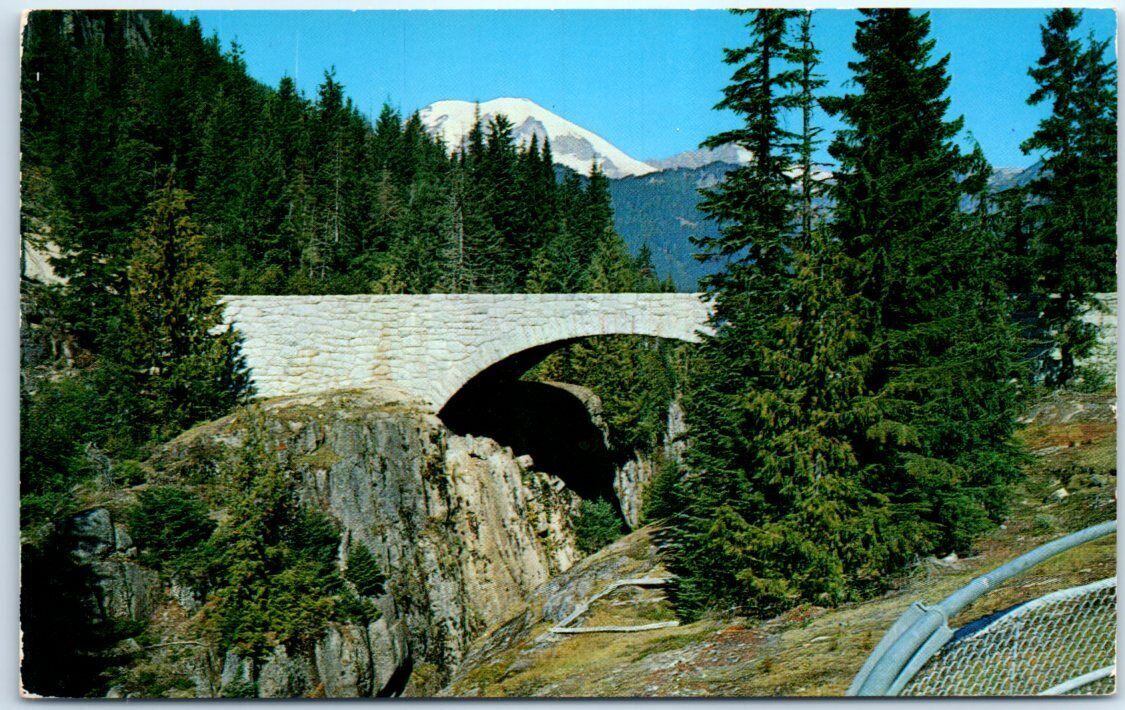 Mount Rainier and Box Canyon Bridge, Mount Rainier National Park ...