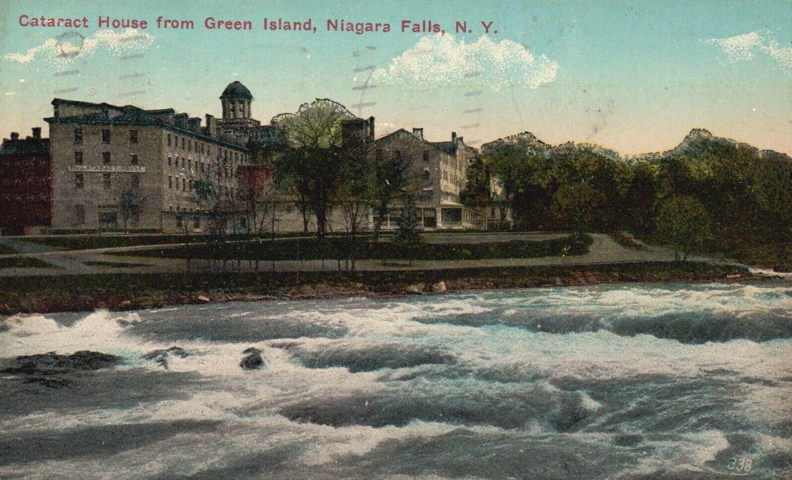 Postcard NY Niagara Falls Cataract House from Green Island 1913 Vintage ...