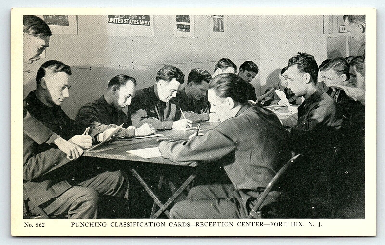 1940 Wwii Fort DIX NJ Soldiers Punching Classification Cards Army P1176 ...