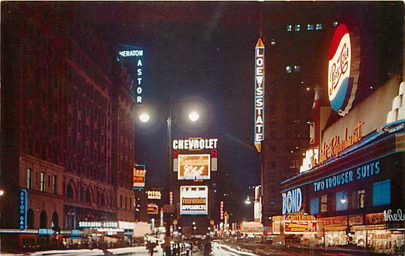 NY, New York City, Times Square At Night, Pepsi Sign, Roberts No C10066 ...